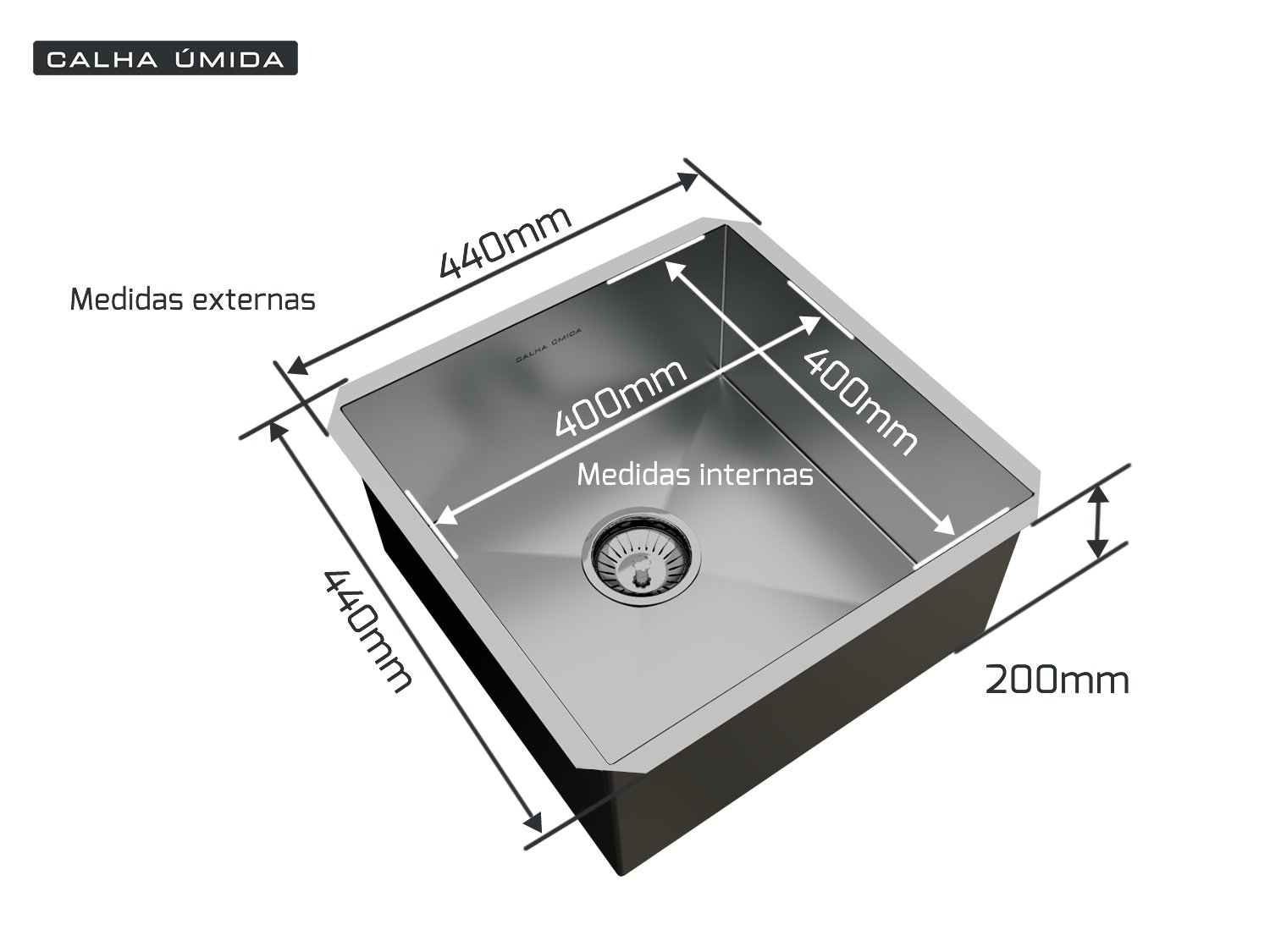 Cuba De Embutir Scotch Brite Calha Úmida 40 R0 44x44 - Calha Úmida