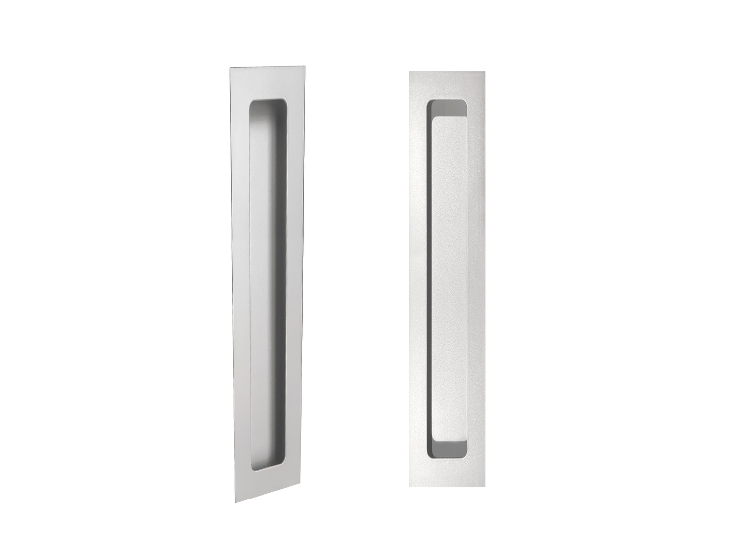 Puxador Cava Embutir 30cm Branco Pérola em Aço Inox (Par) - Calha Úmida